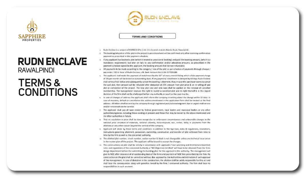 Rudn Enclave Rawalpindi | Payment Plan 2024 | Location